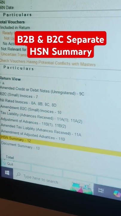 B2B And B2C Separate HSN Summary In Tally Prime 6.0 - YouTube