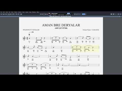 AMAN BRE DERYALAR  - ARİF ŞENTÜRK NOTA