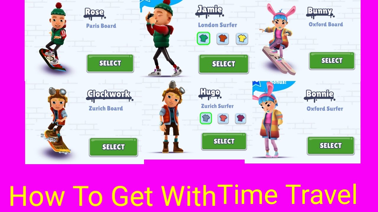 Subway Surfers How To Get Bonnie Jamie Hugo Clockwork And Bunny With ...