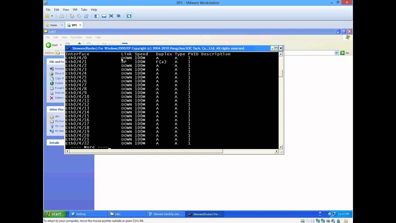 9- HP A-Series Comware 5 Desktop Simulator ,Simware To Real Network ...