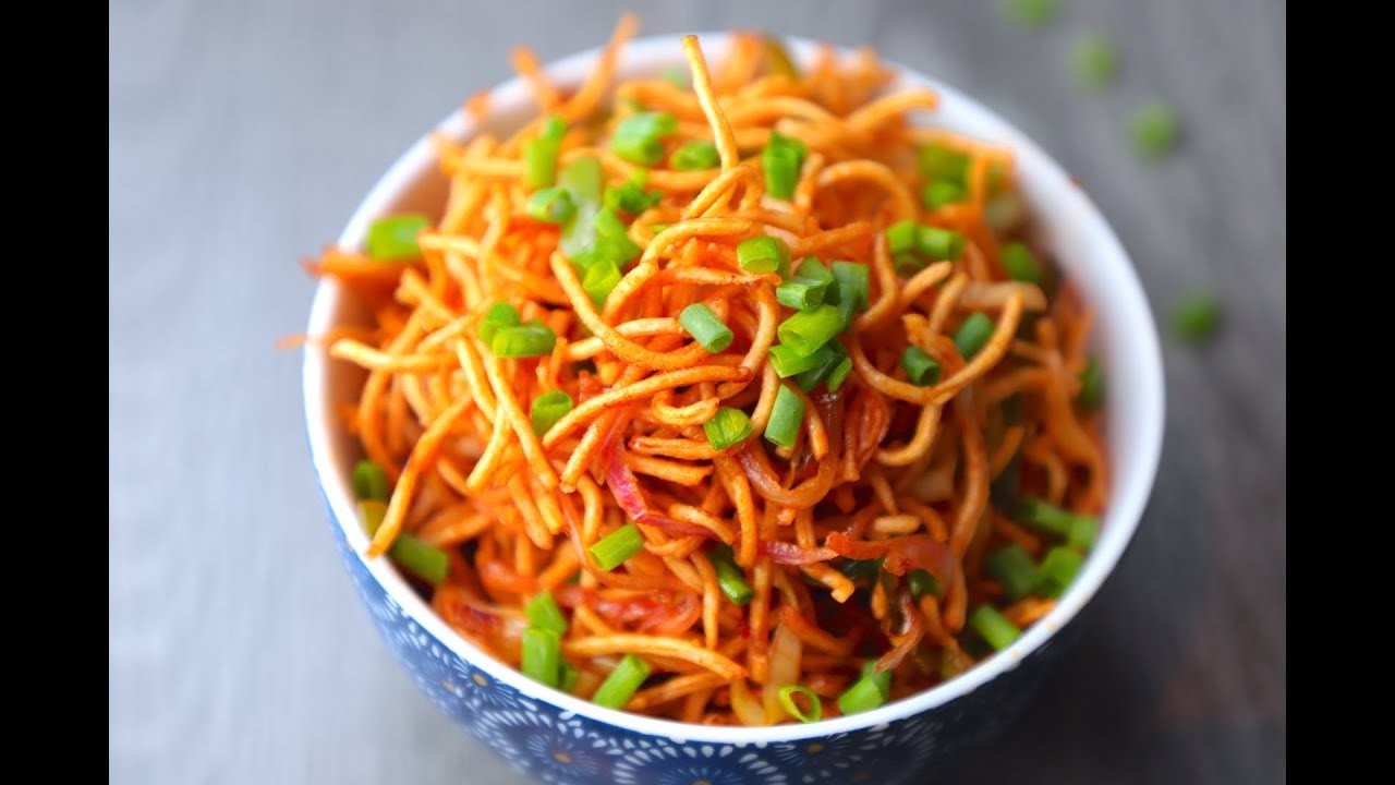 Chinese bhel recipe - how to make chinese bhel - indo chinese bhel ...