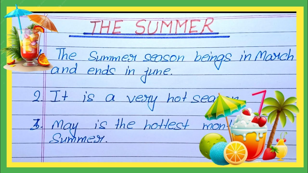 The Summer essay in English/10 lines on summer season in english/summer ...
