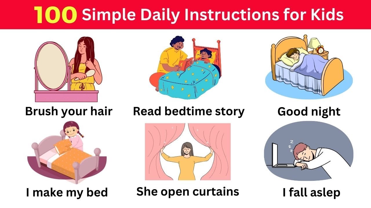 "Daily Reminder Sentences for Kids|100 Simple Daily Instructions for ...