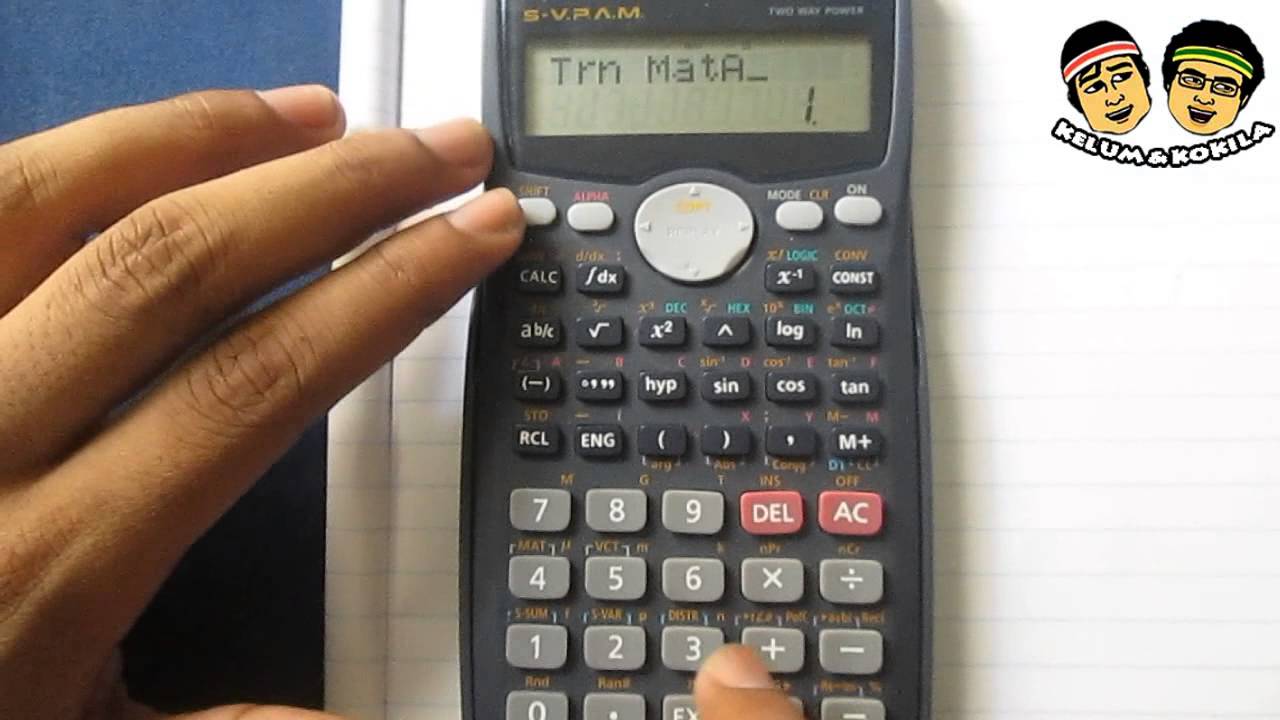 Calculating The Transpose Of A Matrix Using A Calculator Casio FX991MS