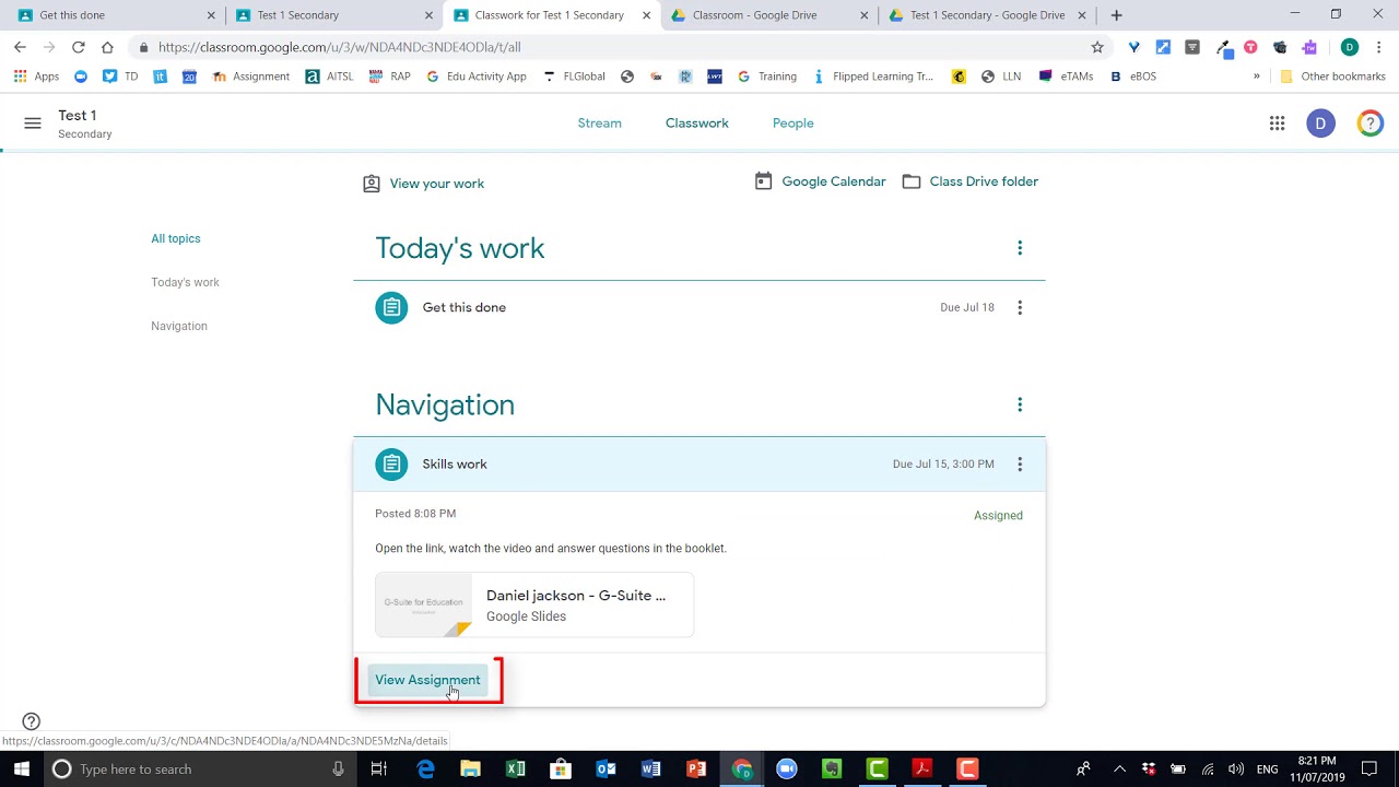 Student view in Google Classroom - YouTube