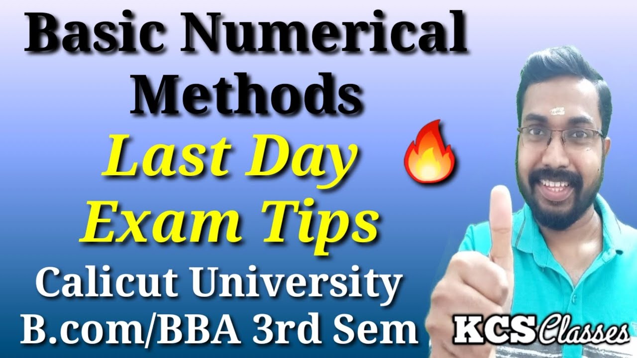 Last Day Exam Tips|Basic Numerical Methods|Calicut University Bcom/BBA ...