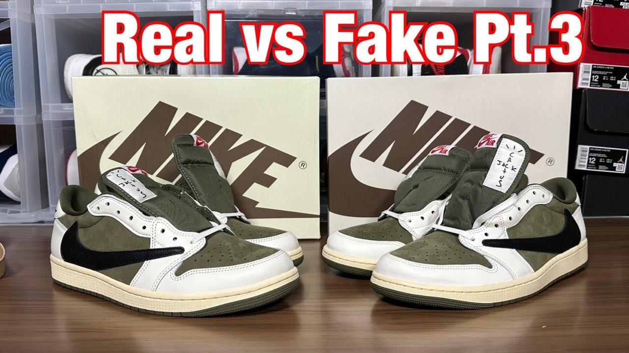 Air Jordan 1 Low X Travis Scott Medium Olive Real Vs Fake Pt.3 Review ...