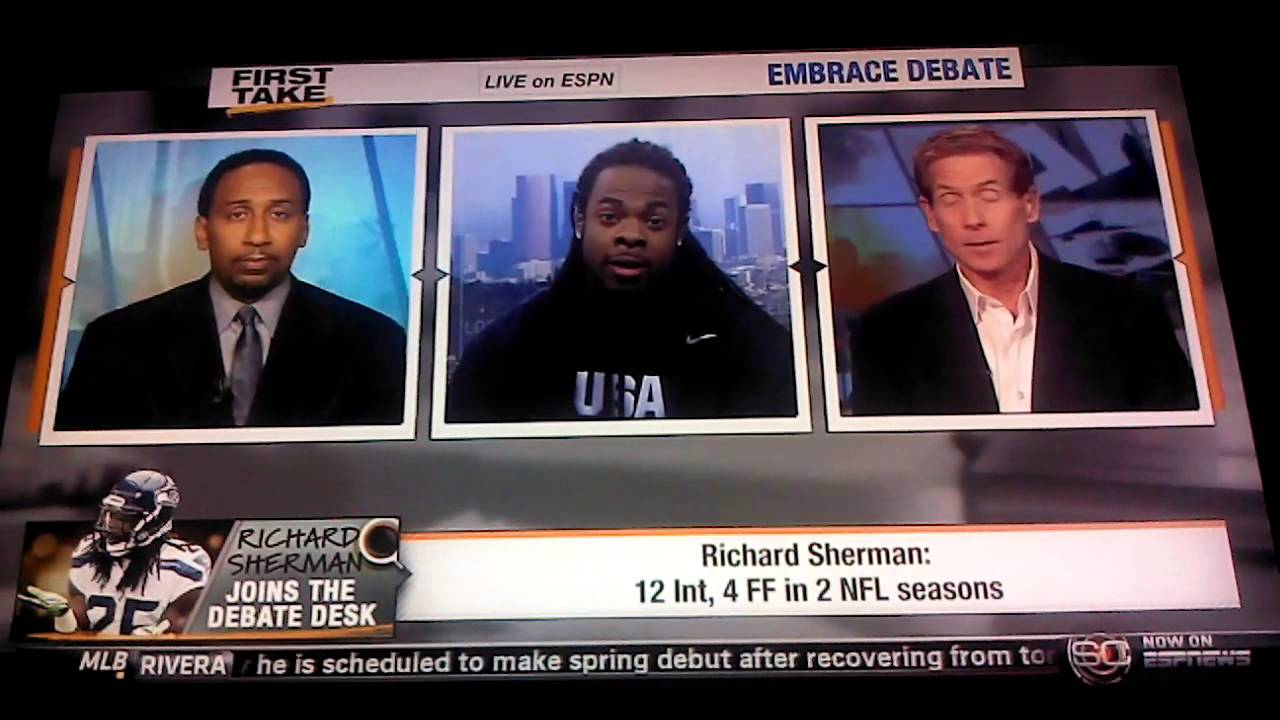 ESPN First Take: Richard Sherman and Skip Bayless - YouTube