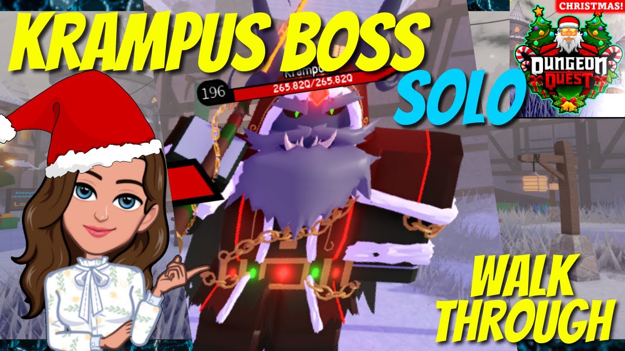 Roblox Dungeon Quest // Krampus Boss Solo & Walk Through - YouTube