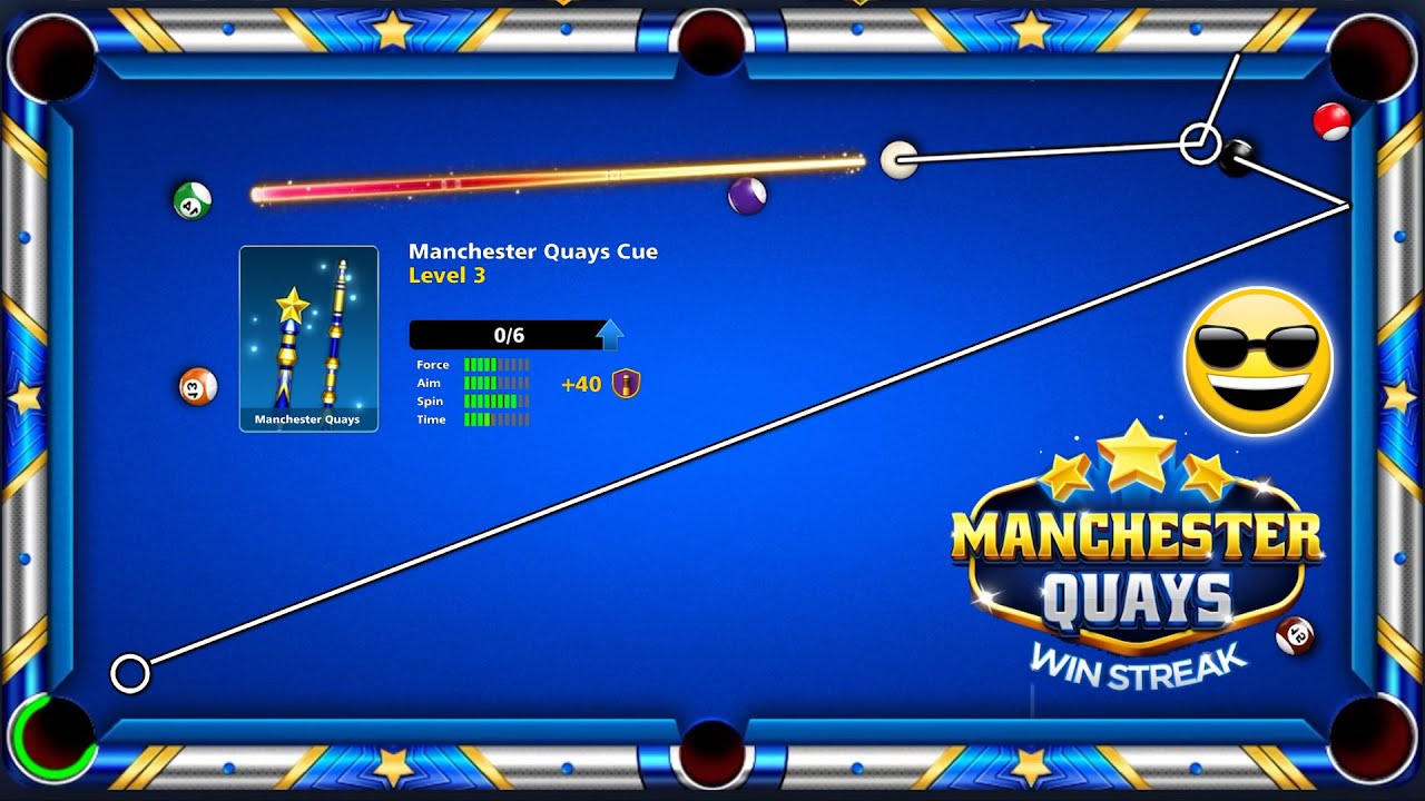 8 Ball Pool - Manchester Quays Winstreak Free Cue and Free Ring ...