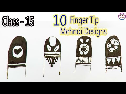 Mehndi Class 15 :-  10 Simple Finger Mehndi Designs Tutorial For Beginners