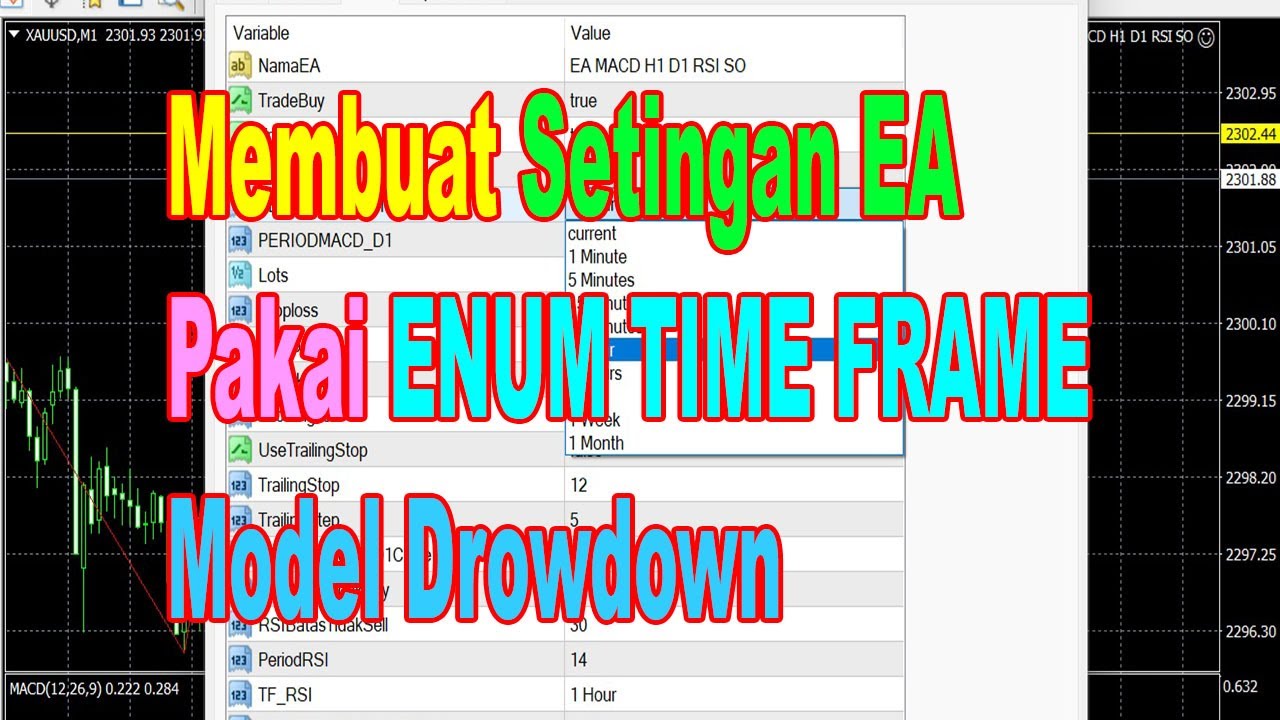 Membuat Setingan Input EA Pilihan Time Frame Indikator MACD Model Drowdown - YouTube