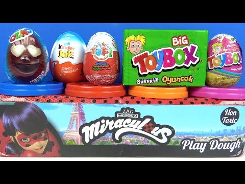 Mucize Uğur Böceği ile Kara Kedi Oyun Hamuru Ozmo Sürpriz Yumurta Kinder Joy Big Toybox Sürpriz Kutu