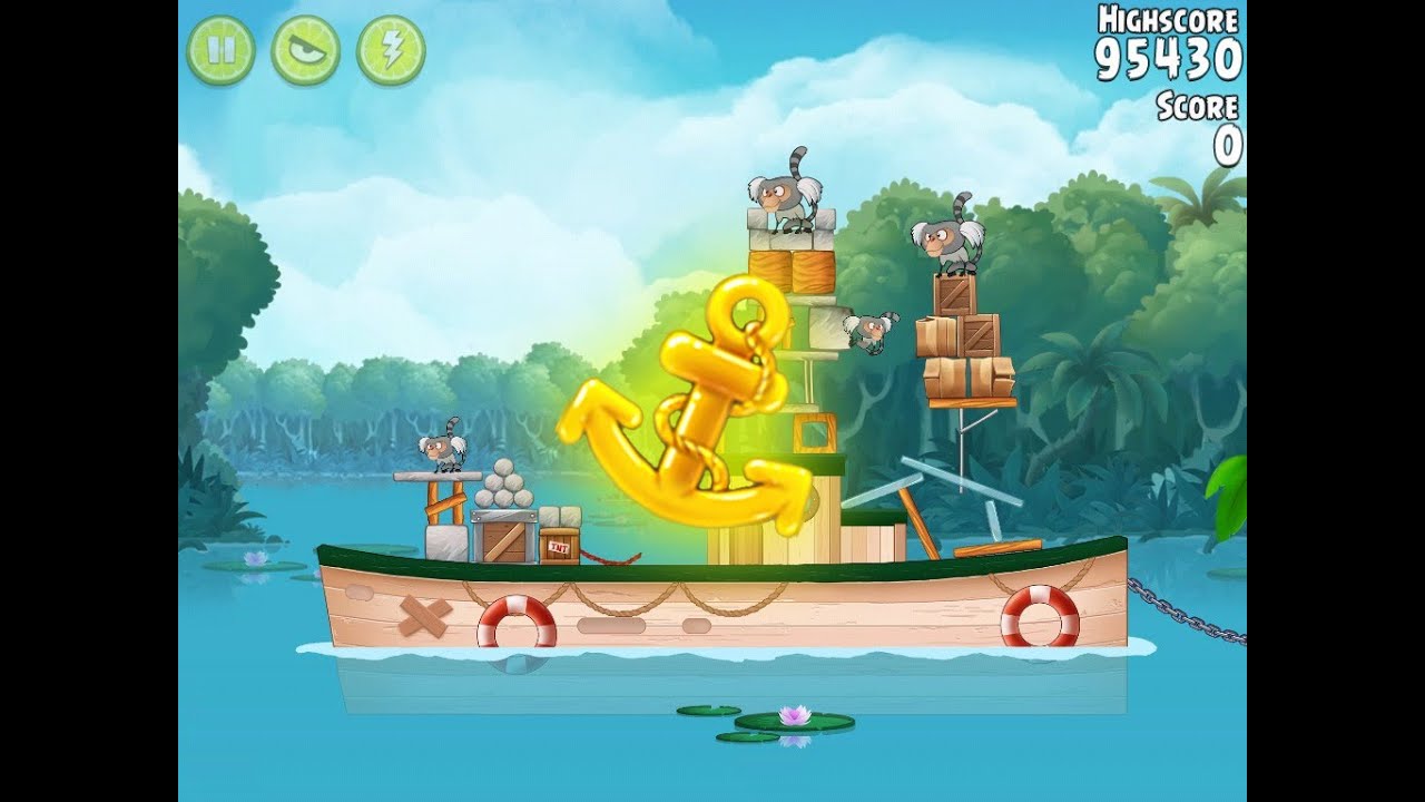 Angry Birds Rio Anchor #1 Walkthrough Level 1 Blossom River - YouTube