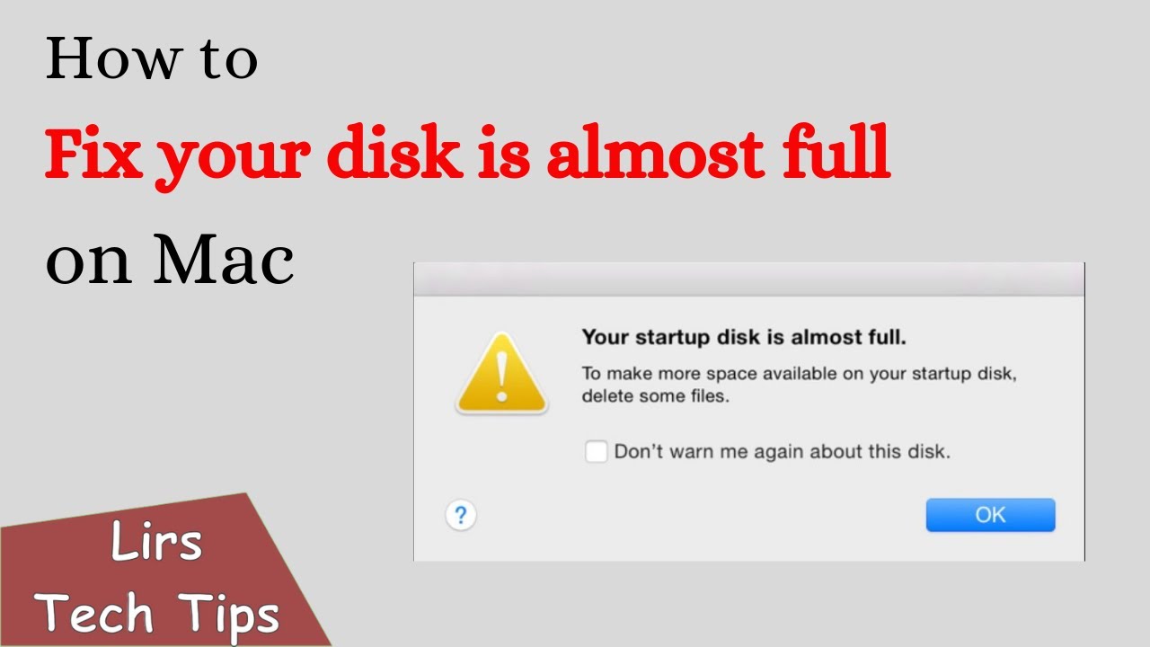 How to fix your disk is almost full on MacOS - YouTube
