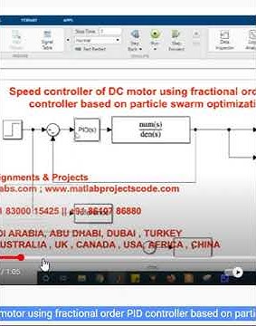 Speed controller of DC motor using fractional order PID controller based on particle swarm ...
