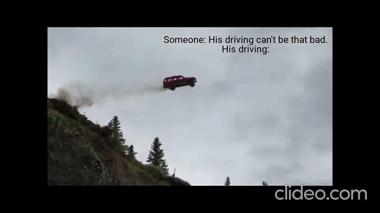 Car drives off cliff meme - YouTube