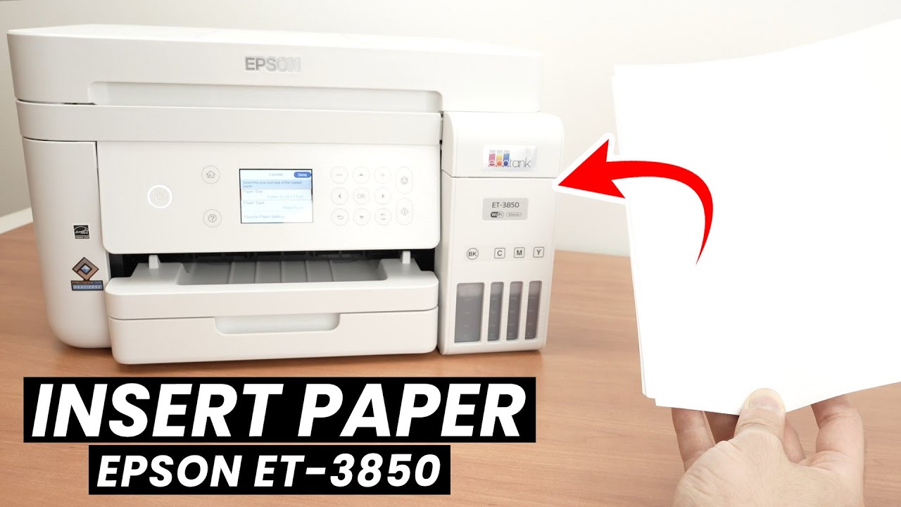 Epson ET-3850 : How to Load the Paper Inside - YouTube