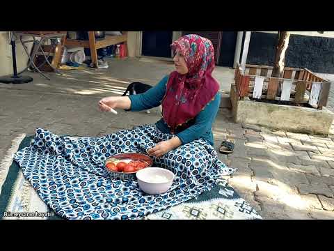 ÇOK HASTAYIM KUZİNE SOBADA ODUN ATEŞİNDE TAZE BAMYA YEMEĞİ AKŞAM YEMEĞİ