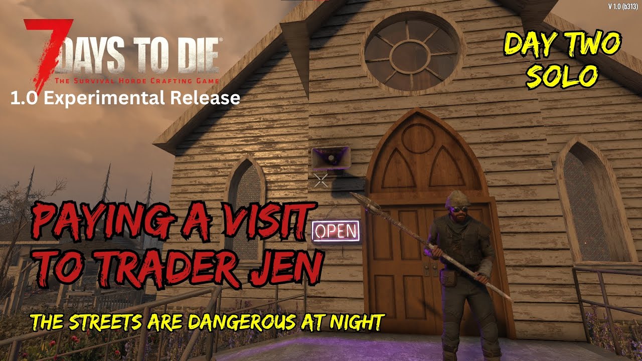 Visiting Trader Jen on my New Bike | 7 Days to Die 1.0 Exp | Day Two ...