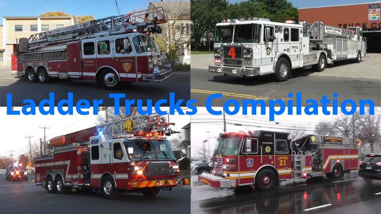 Fire Trucks Responding Compilation #6: Ladder Trucks - YouTube