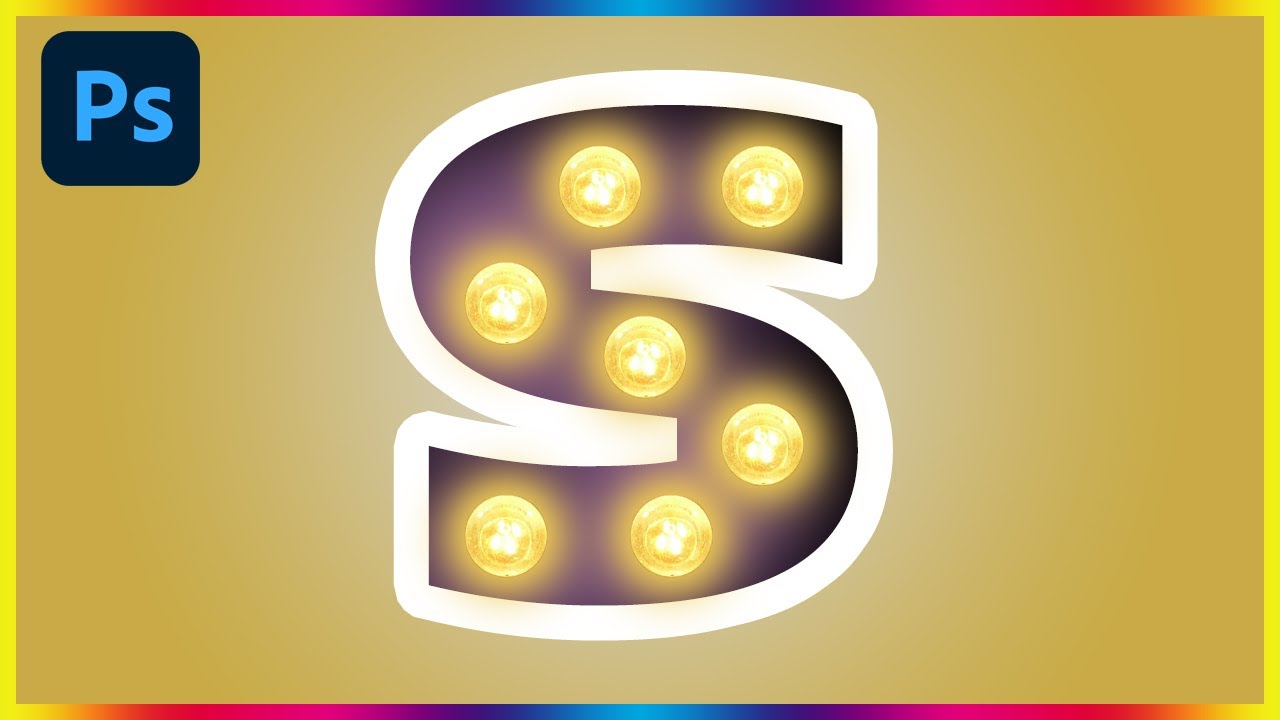 Create a 3D Marquee Bulb Text Effect in Photoshop - YouTube