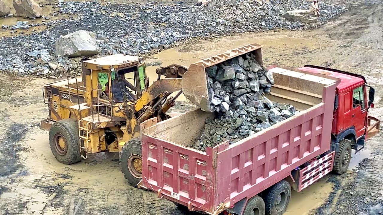 Good 😊 /Massive Rock Loading Show By Powerful 966 Wheel Loader - YouTube