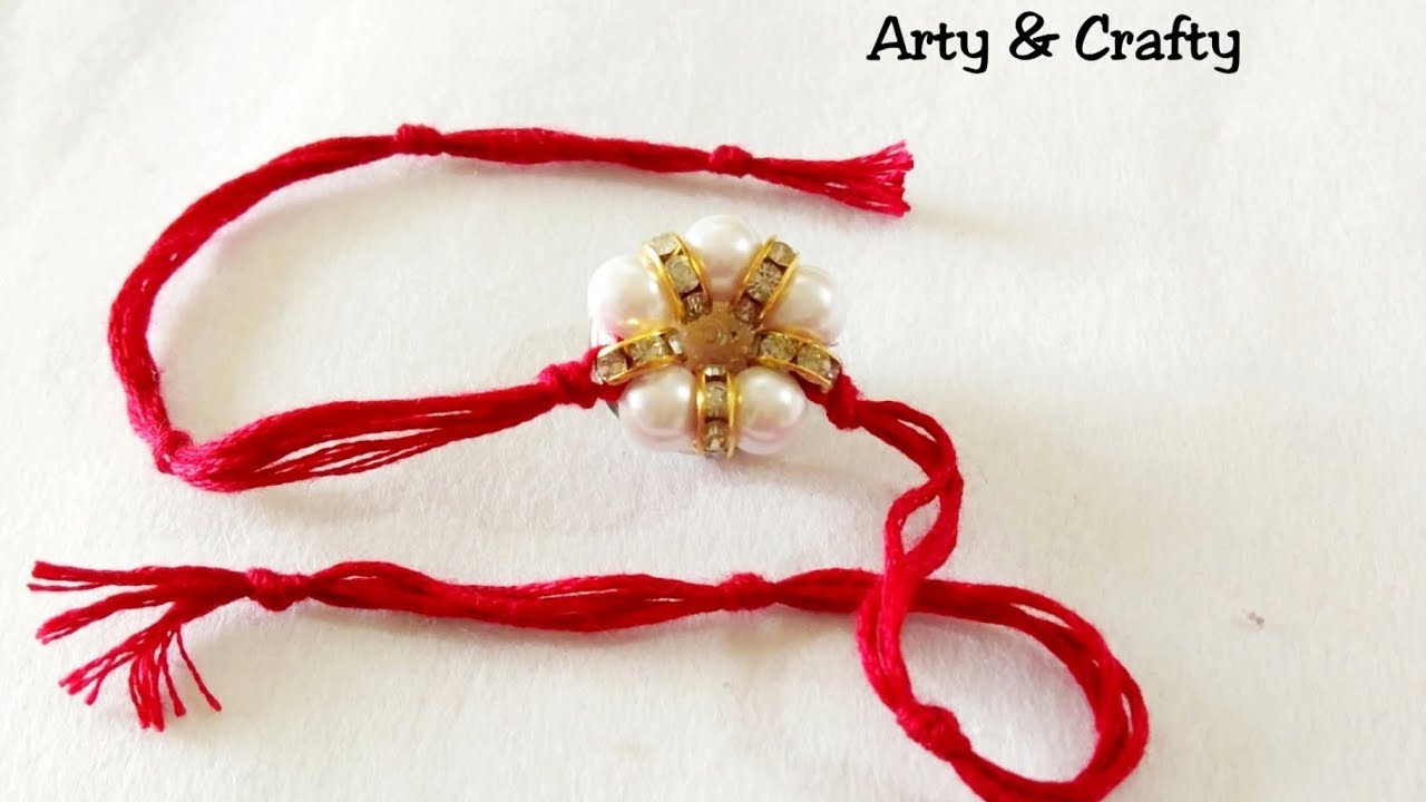 how to make 5 min simple beaded rakhi at home | No Glue Rakhi | Beaded ...