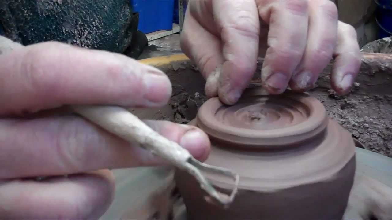 pottery : trimming and carving a few pots good + BAD!!! - YouTube