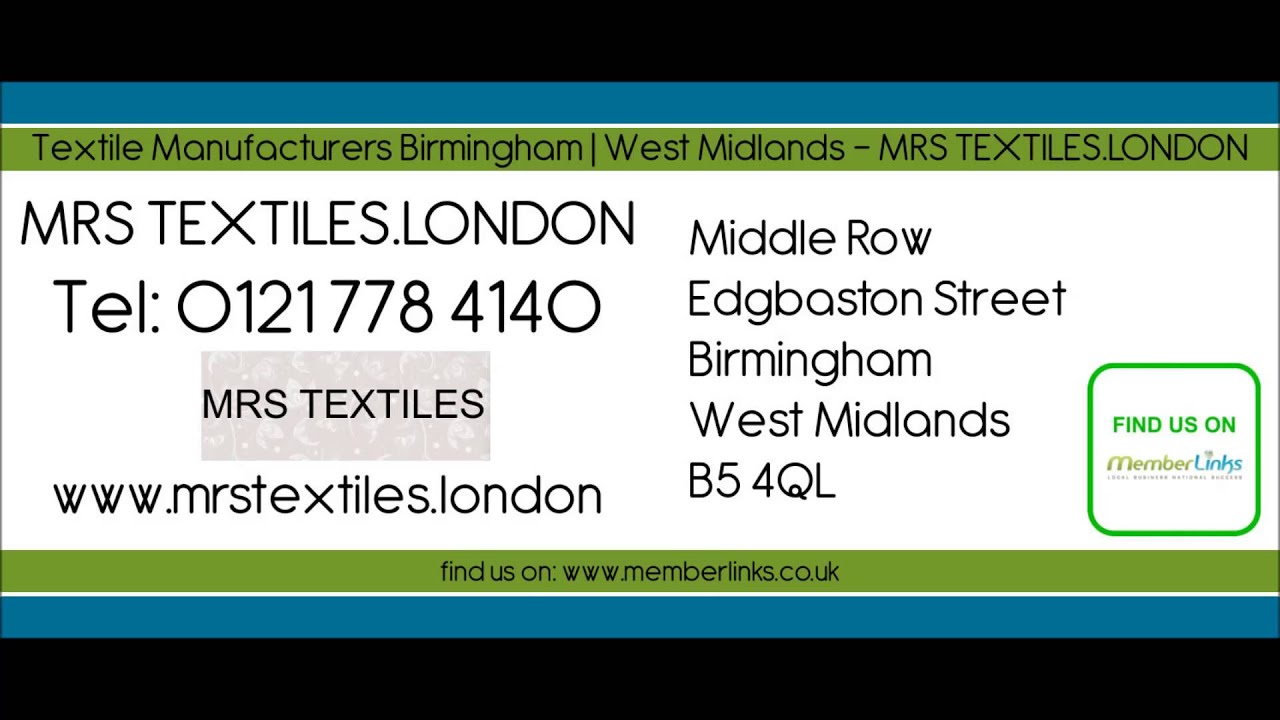 Textile Manufacturers Birmingham | West Midlands - MRS TEXTILES.LONDON ...
