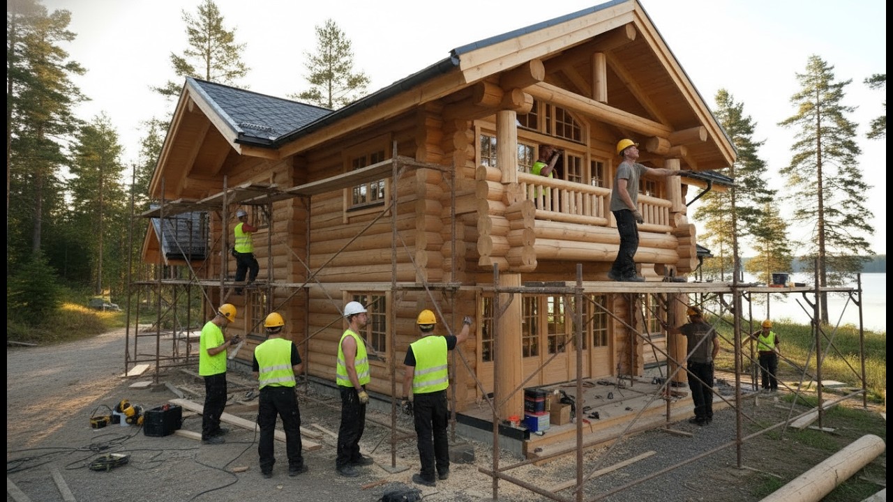 200 Days Building a Dream Wooden House with Only $1,000 | Full ...