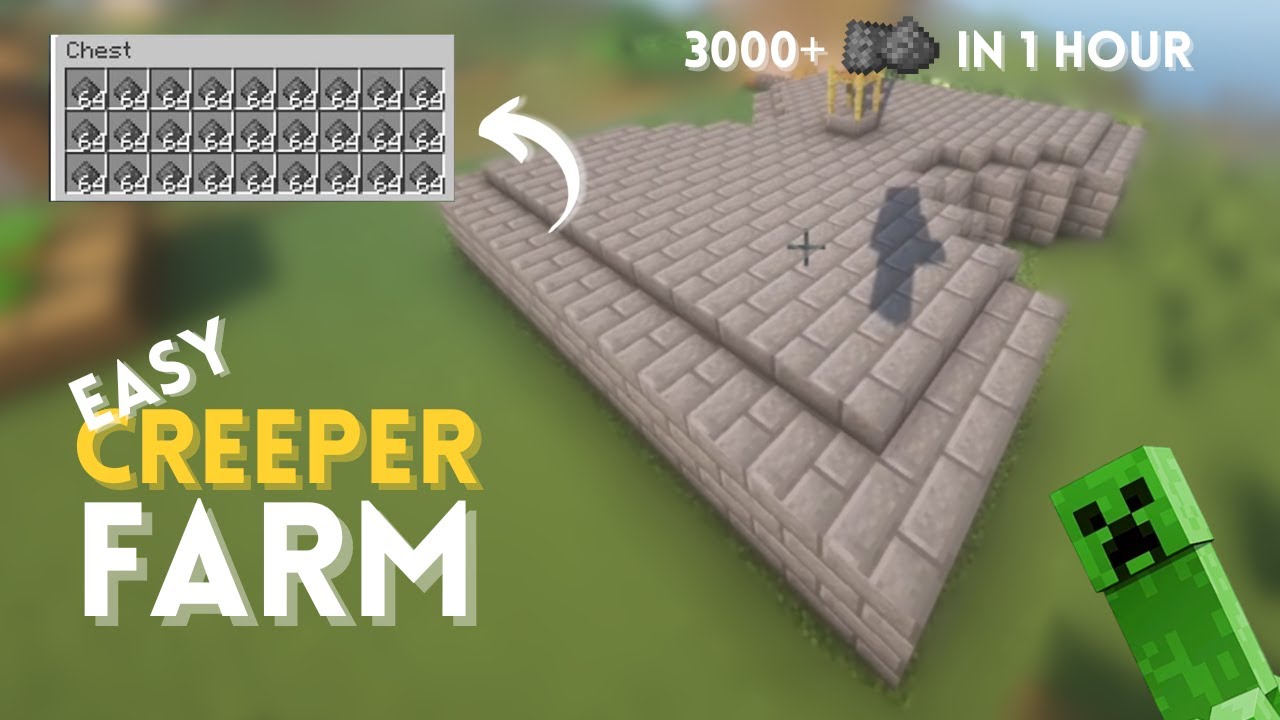 MINECRAFT 1.20 Easy CREEPER FARM On DAY 1 Tutorial 3000+ In 1 Hour ...