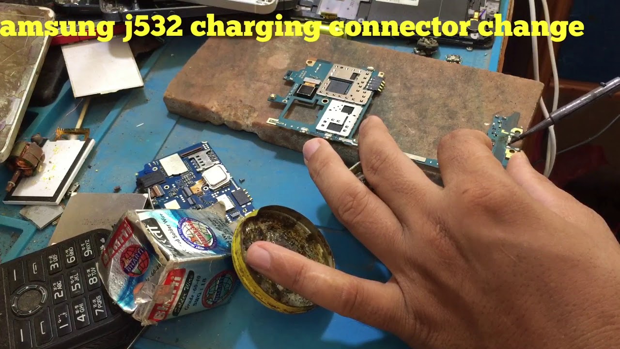 How to Samsung G532 charging connector change - YouTube