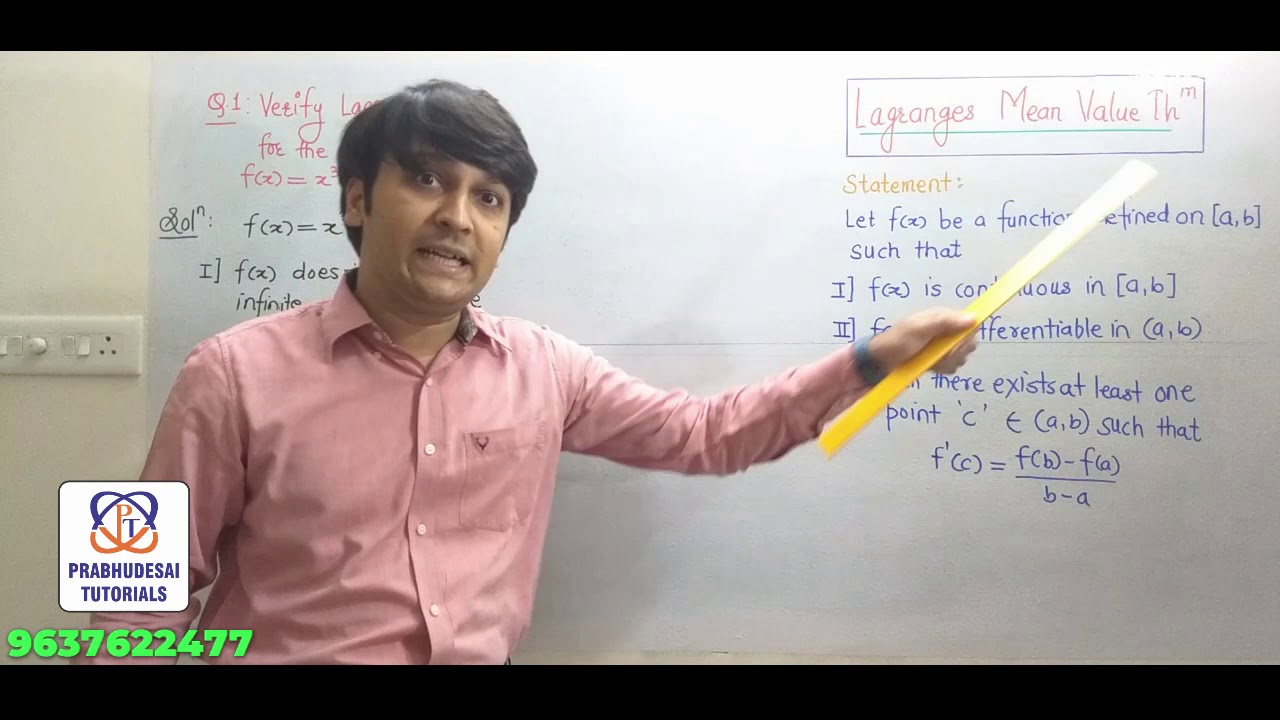 Lagranges Mean Value Theorem Youtube 6296