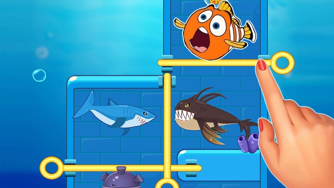 Fishdom save the fish pull pin ios game - YouTube