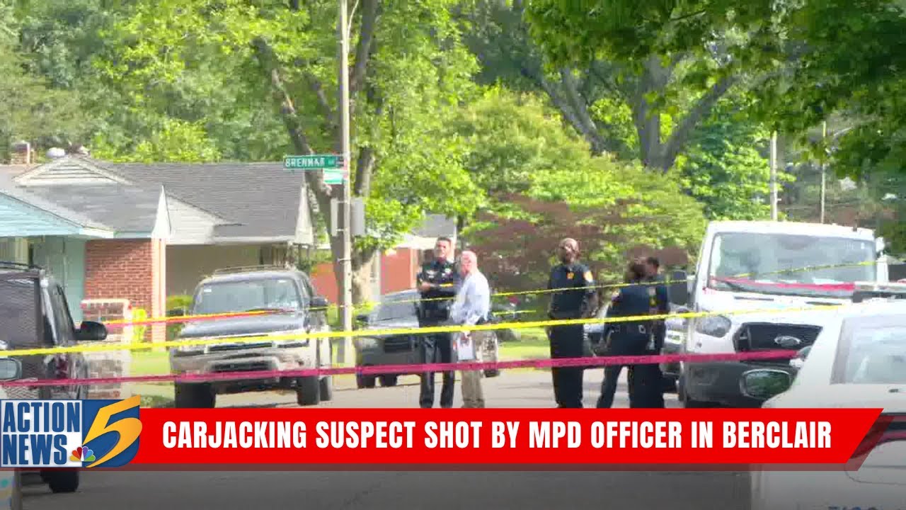 Carjacking suspect shot by MPD officer - YouTube