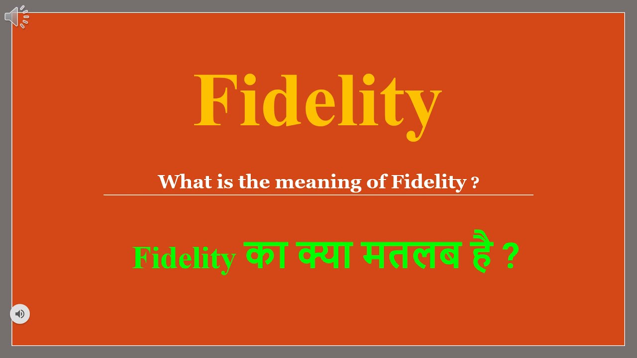 Fidelity Meaning In Hindi Fidelity Ka Kya Matlab Hota Hai Daily Use
