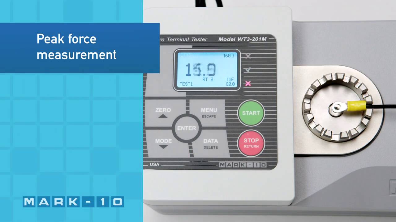 Mark-10 WT3 201M Wire Crimp Pull Tester - YouTube