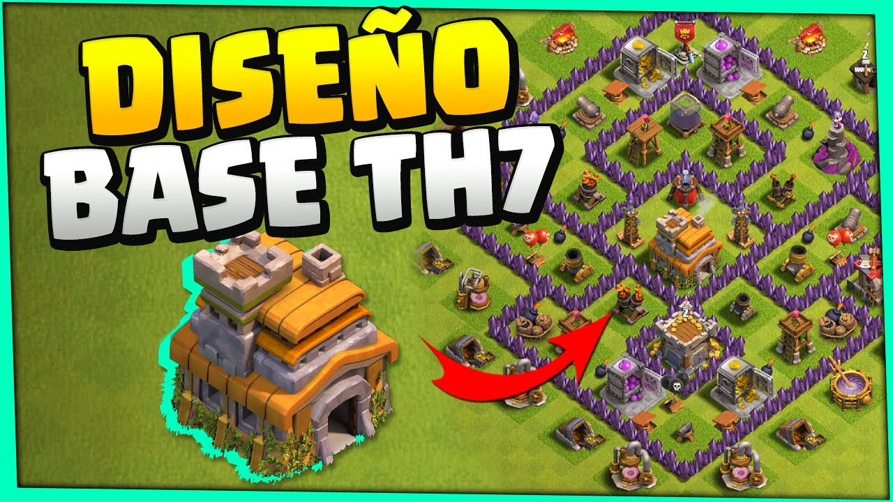 ¡El MEJOR DISEÑO de ALDEA de AYUNTAMIENTO 7! Clash of Clans TH7 - YouTube