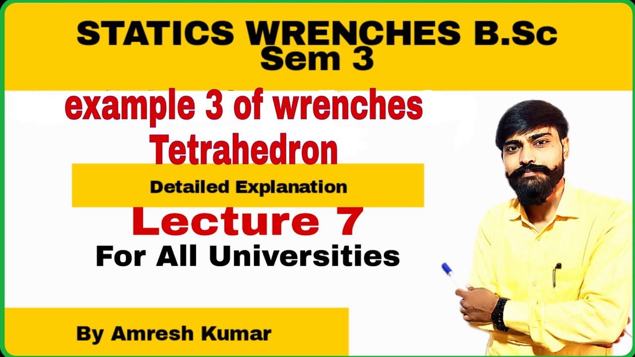 Wrenches | Statics bsc sem 3 | wrenches numerical problems of ...