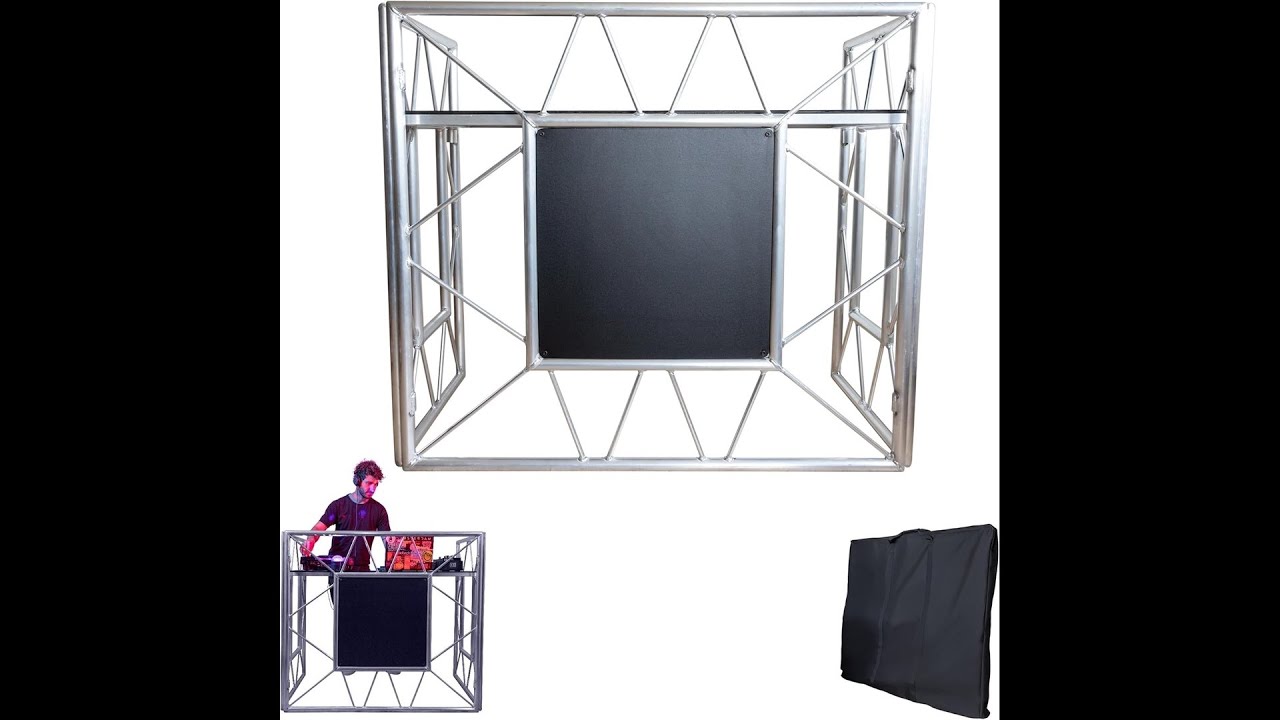 Portable Foldable DJ Booth Stand with Table - YouTube