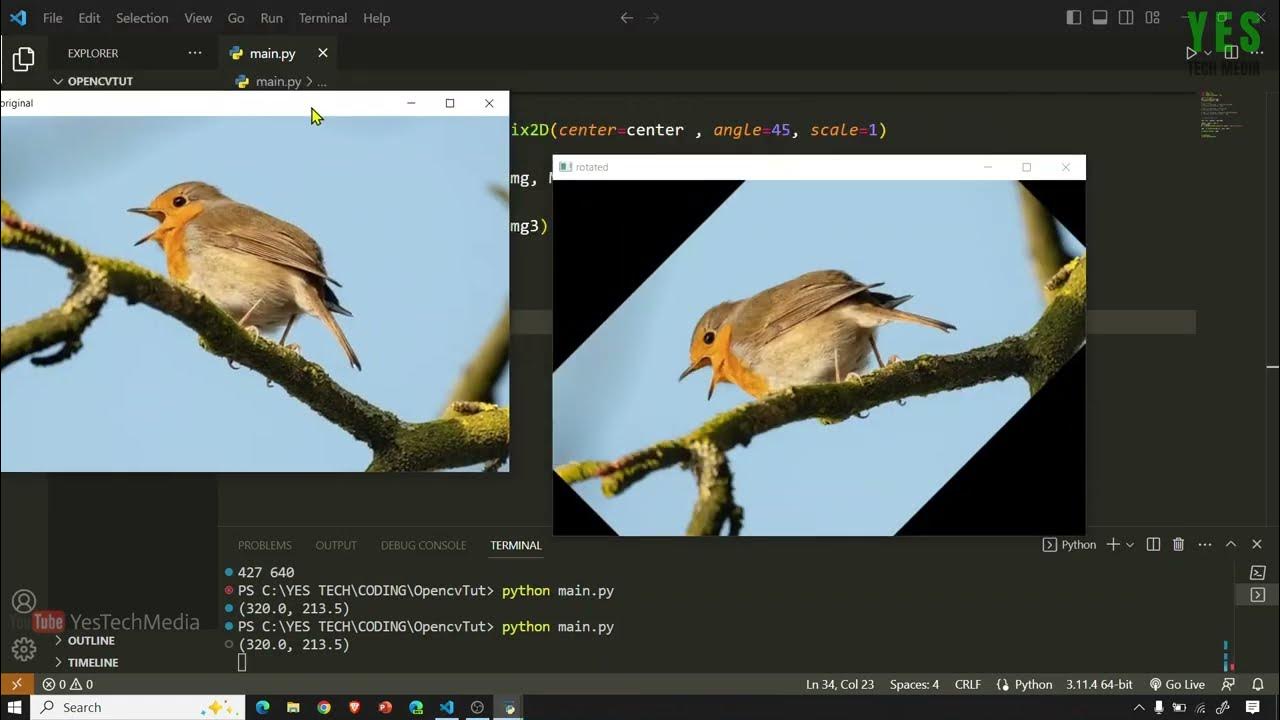 Rotate Image | OpenCV-Python Computer Vision | Malayalam Tutorial | Part-11 - YouTube