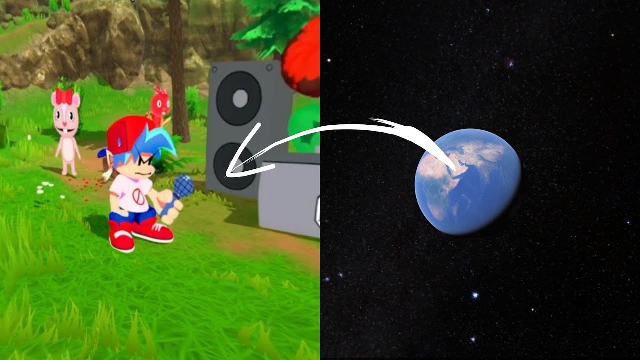 FNF Boyfriend on Google Earth! Friday Night Funkin' (Part 11) - YouTube