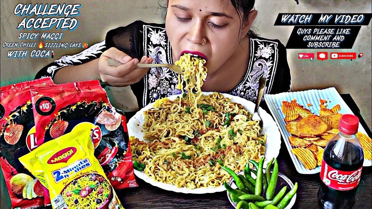 DARE TO TRY: 5 MASALA MAGGIE PACKET CHALLENGE 🔥BIG BITES - YouTube