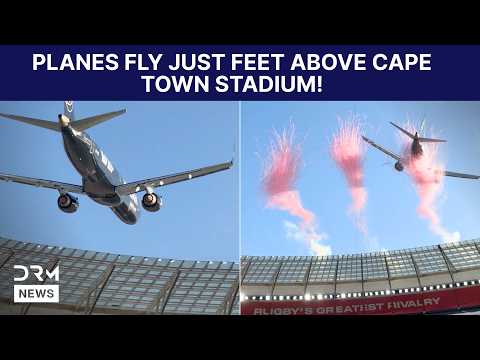 Two Planes Perform Stunning Low Flypast Over Cape Town Stadium Before Springboks vs All Blacks |AD1Z