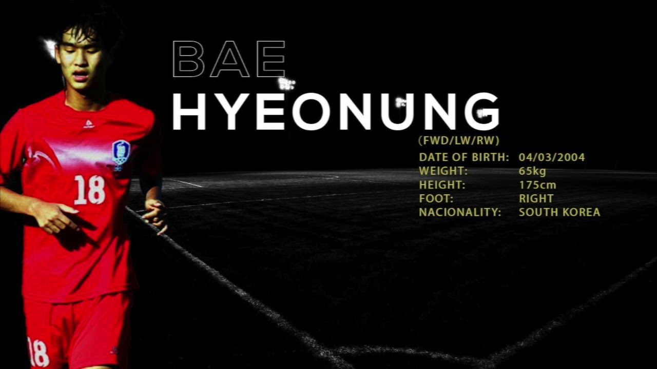 Korean football Young player BAE HYEONUNG Highlight 2019. - YouTube