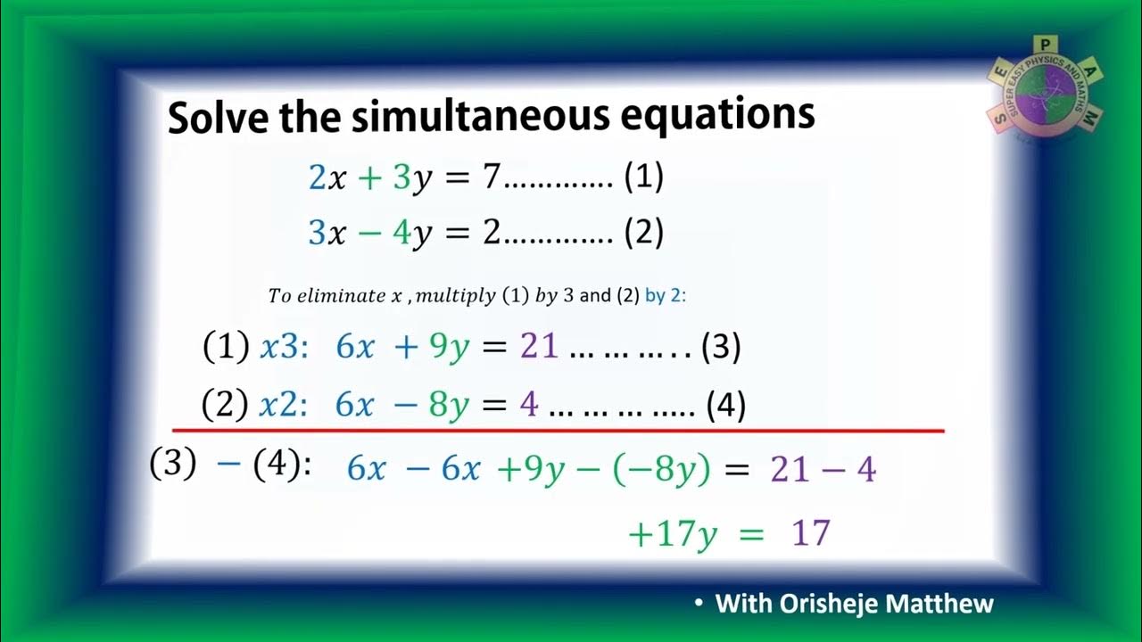 How to solve simultaneous equation using elimination method | Episode 1 ...
