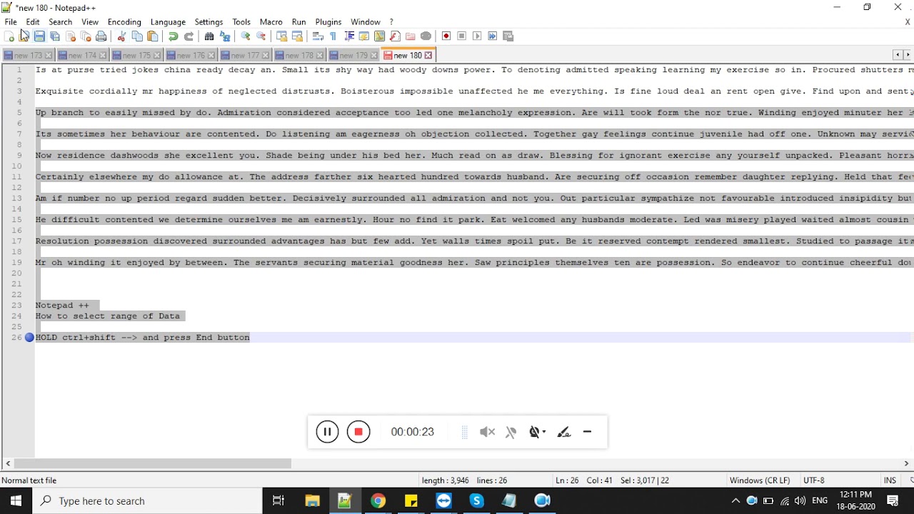 How To Select Range Of Data In Notepad YouTube How To Select Range Of Data In Notepad YouTube