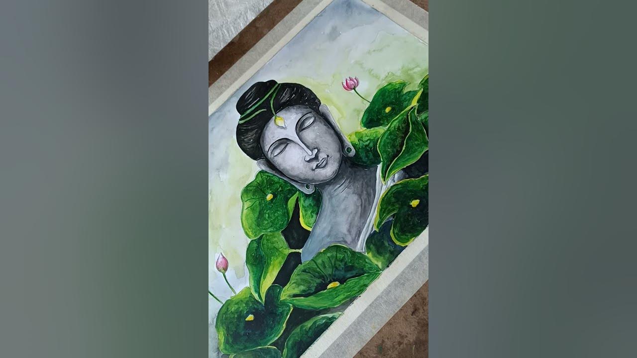lord buddha painting/ how to draw lord buddha/ watercolor #painting # ...