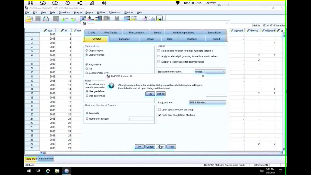 SPSS Settings and Utilities Menu - YouTube